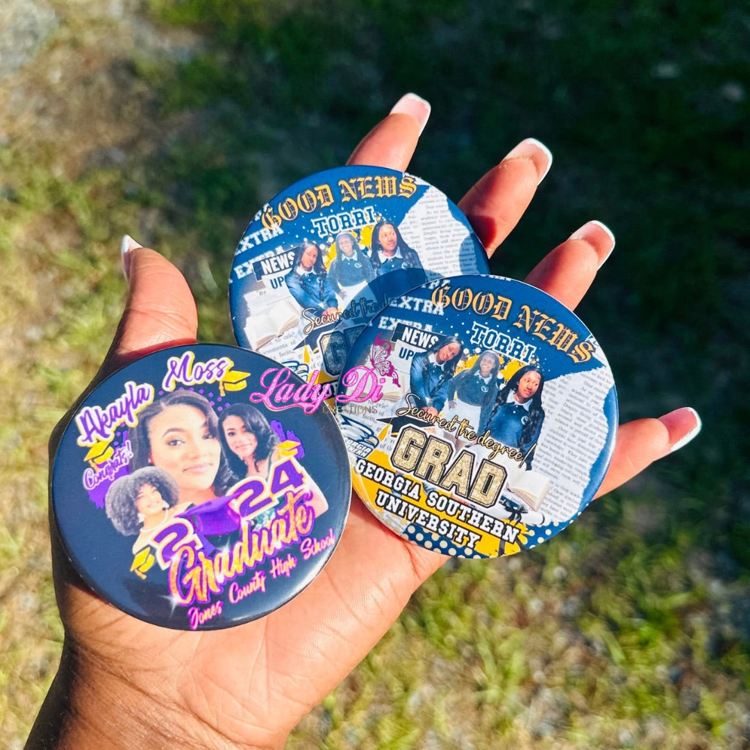 Custom Graduation Buttons – Lady Di Creations, LLC
